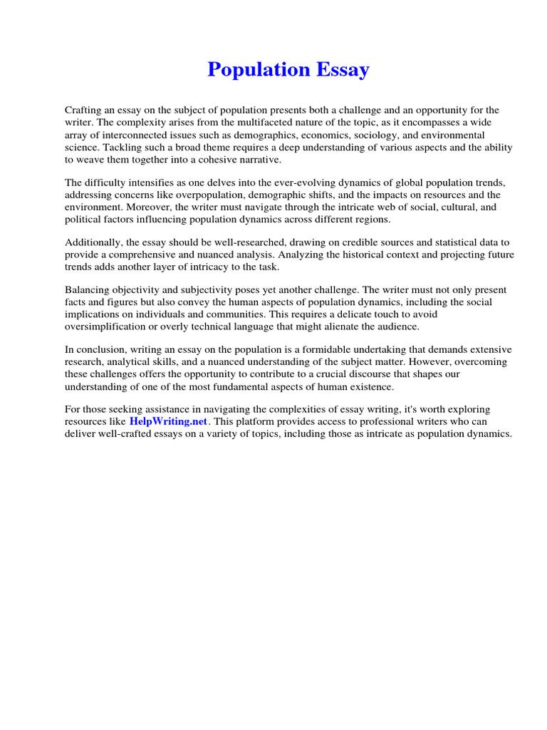 Population Essay | PDF