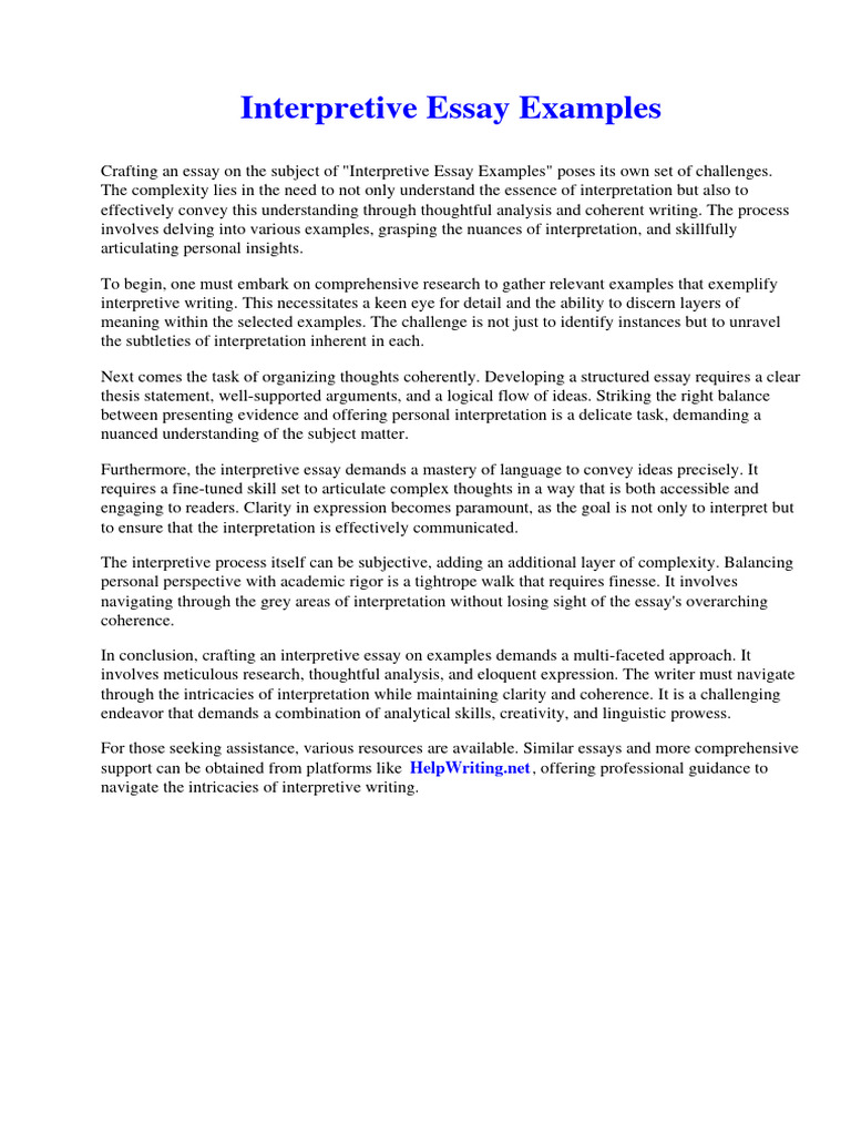 Interpretive Essay Examples | PDF | Adrenal Gland | Organ (Anatomy)