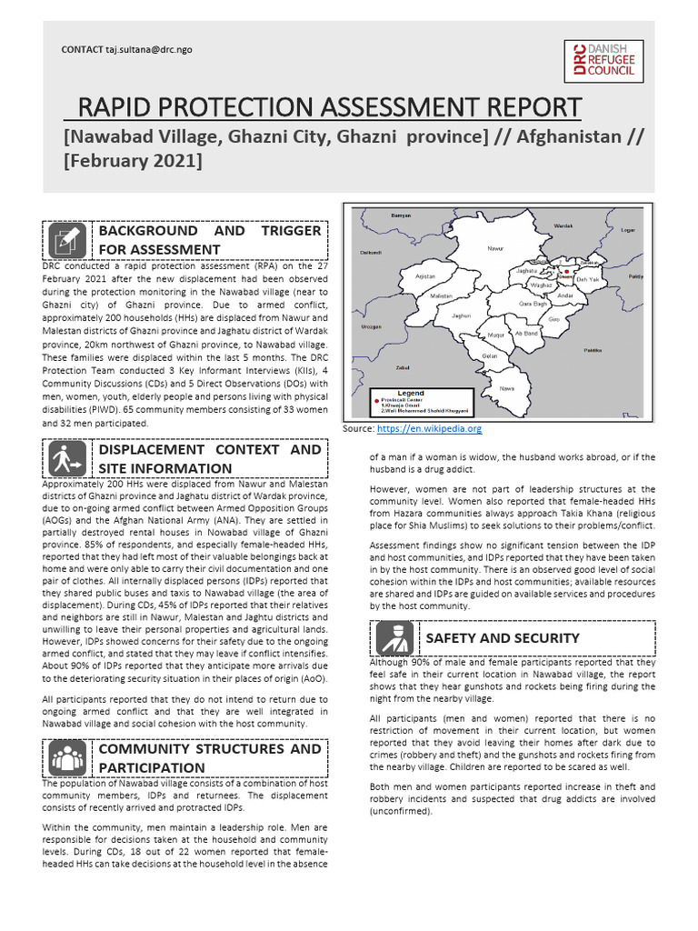 rapid_protection_assessment_report_nawabad_ghazni | PDF | Internally ...