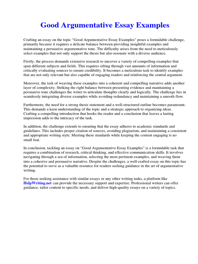 Good Argumentative Essay Examples | PDF | Gnosticism | Jesus