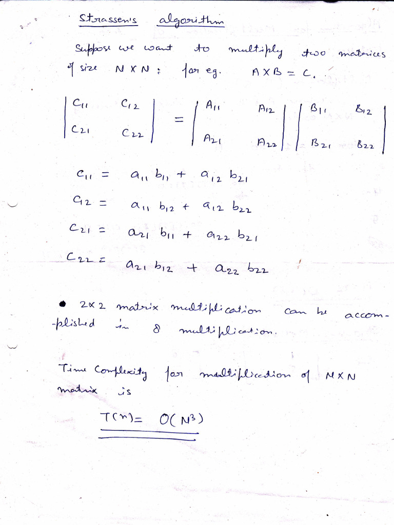 Strassen Algorithm | PDF