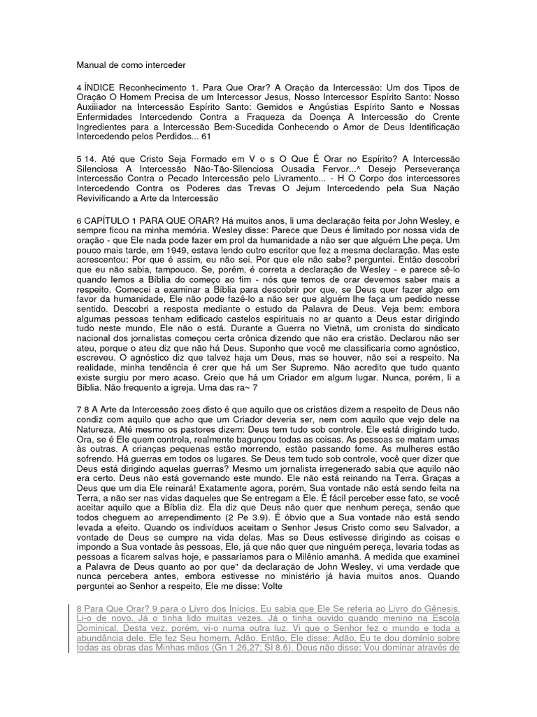Manual de Como Interceder | PDF | Oração | Jesus