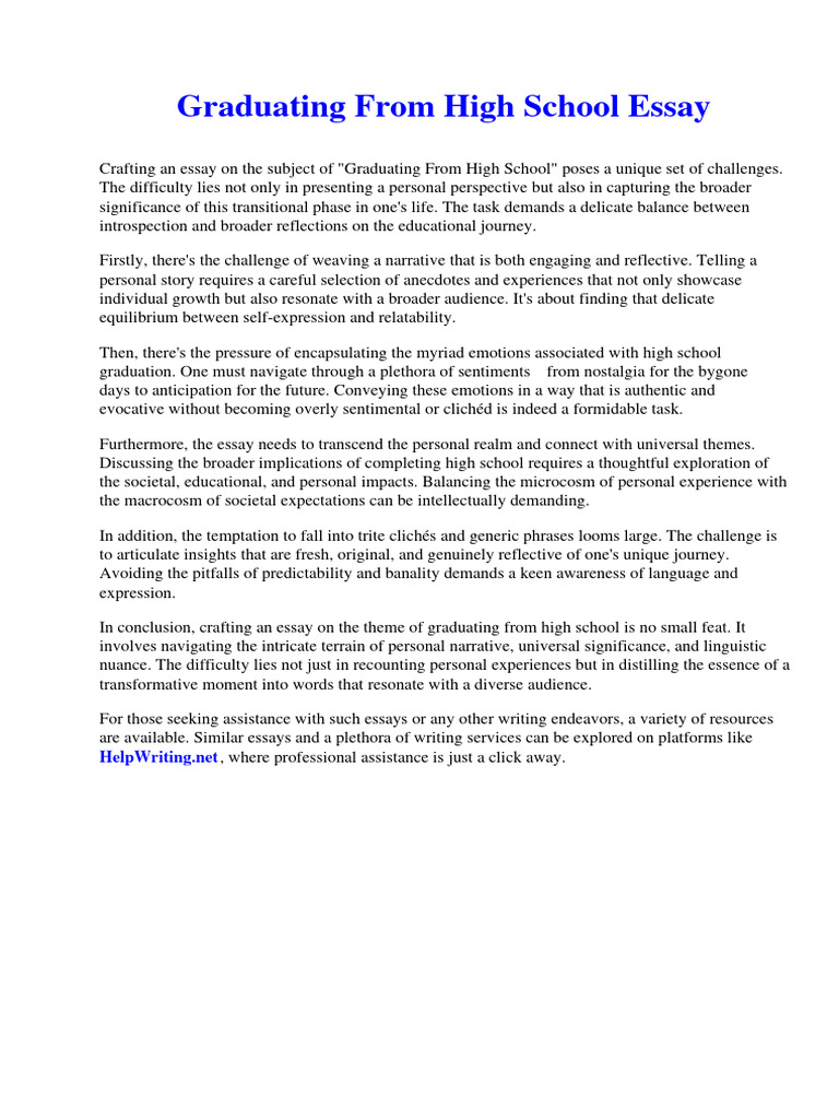 Graduating From High School Essay | PDF | William Mc Kinley | Tariff