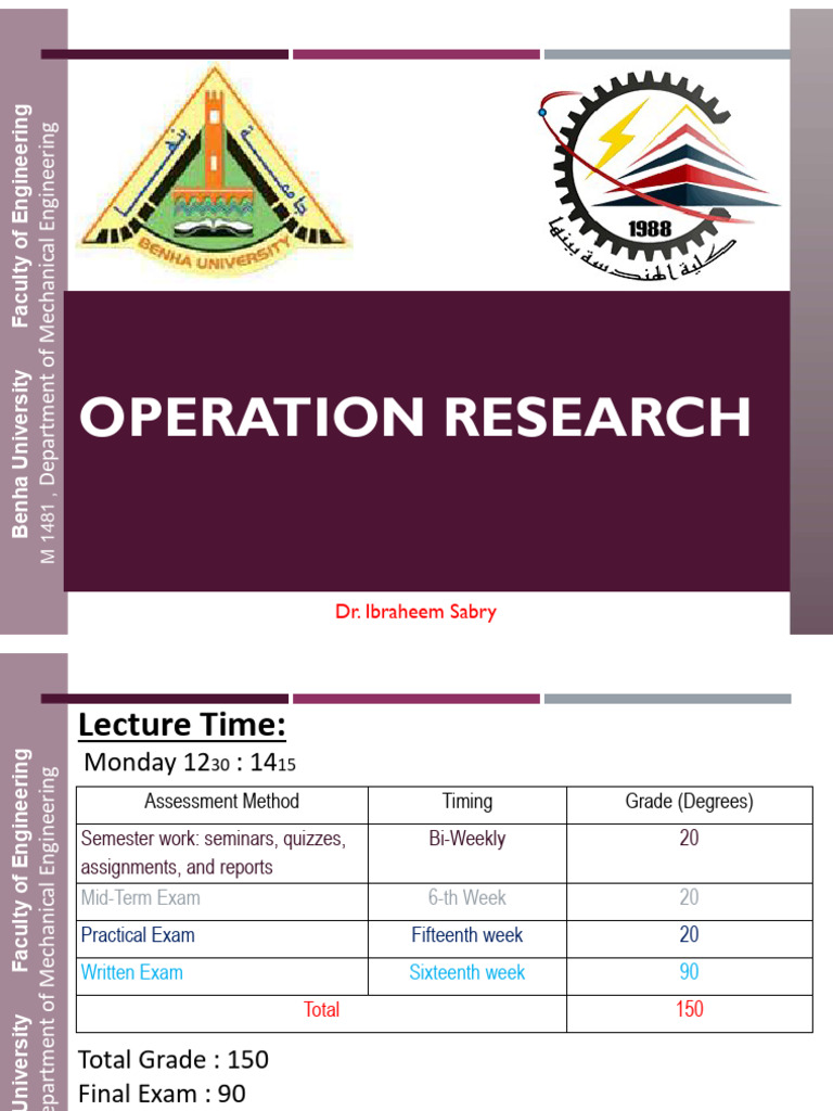 Operations Research Course Overview | PDF | Operations Research ...