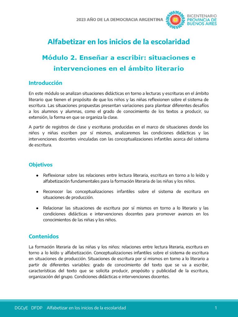 Alfabetizar en Los Inicios de La Escolaridad | PDF | Literatura | Escritura