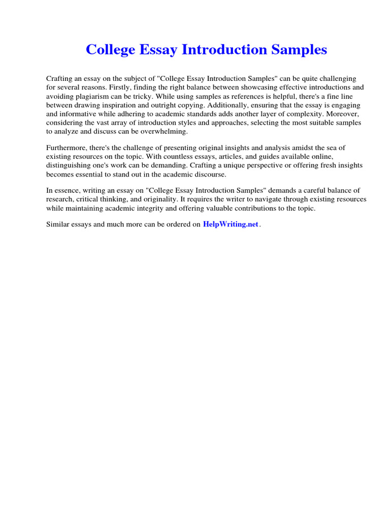 College Essay Introduction Samples Pdf Digestion Saliva