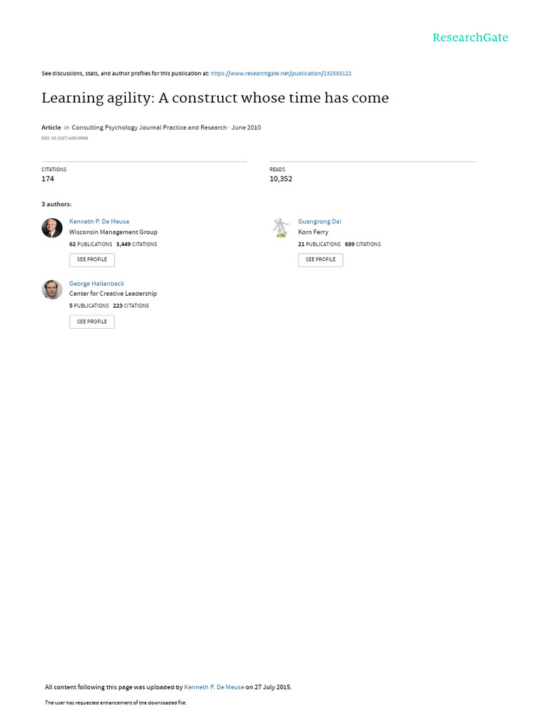 Learning Agility in Leadership Skills | PDF | Leadership | Learning