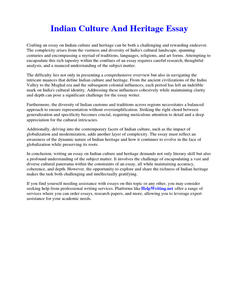 Indian Culture and Heritage Essay | PDF | Sri Lanka | Archaeology