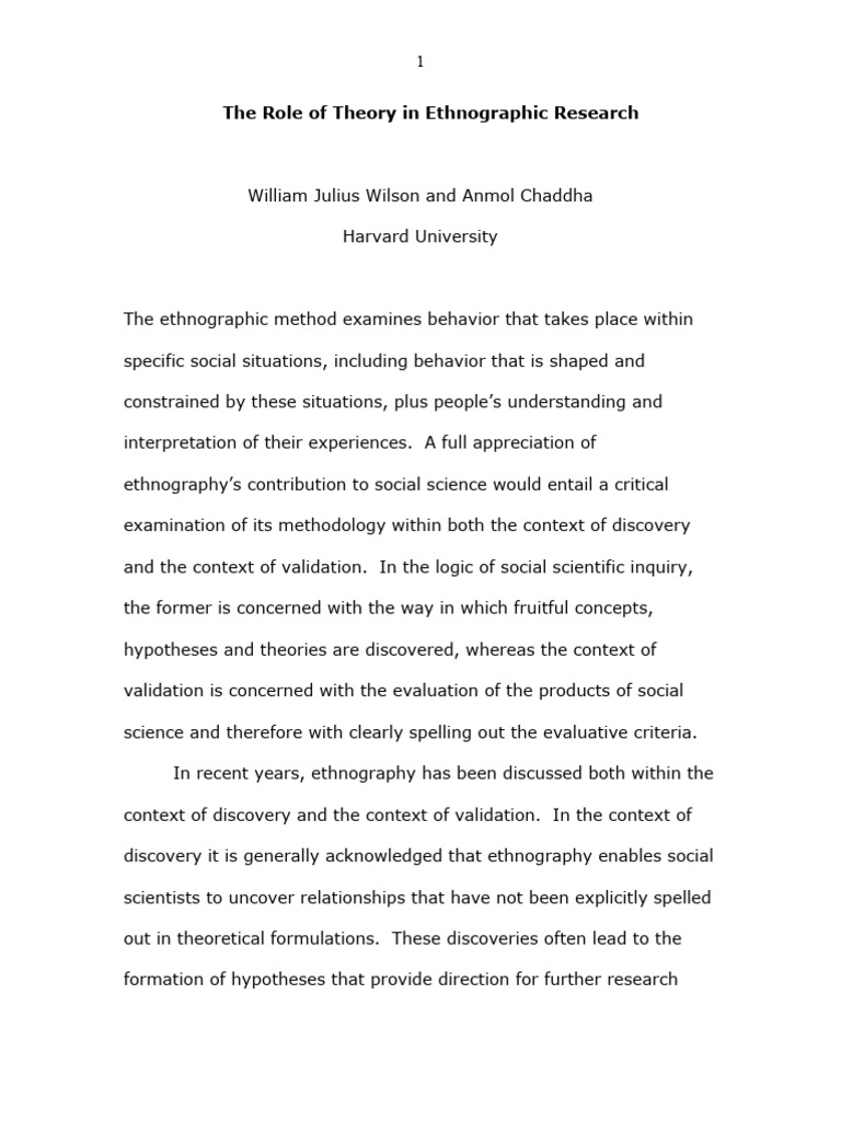 Wilson TheoryEthnography | PDF | Ethnography | Theory