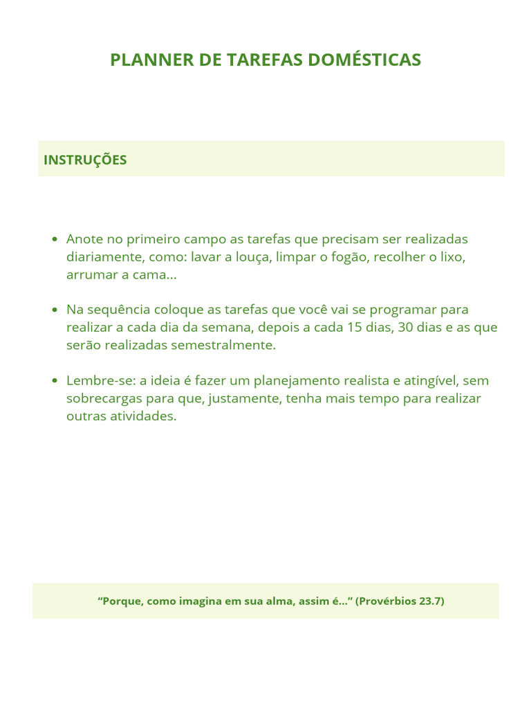 PLANNER+DE+TAREFAS+DOMESTICAS+(1) | PDF