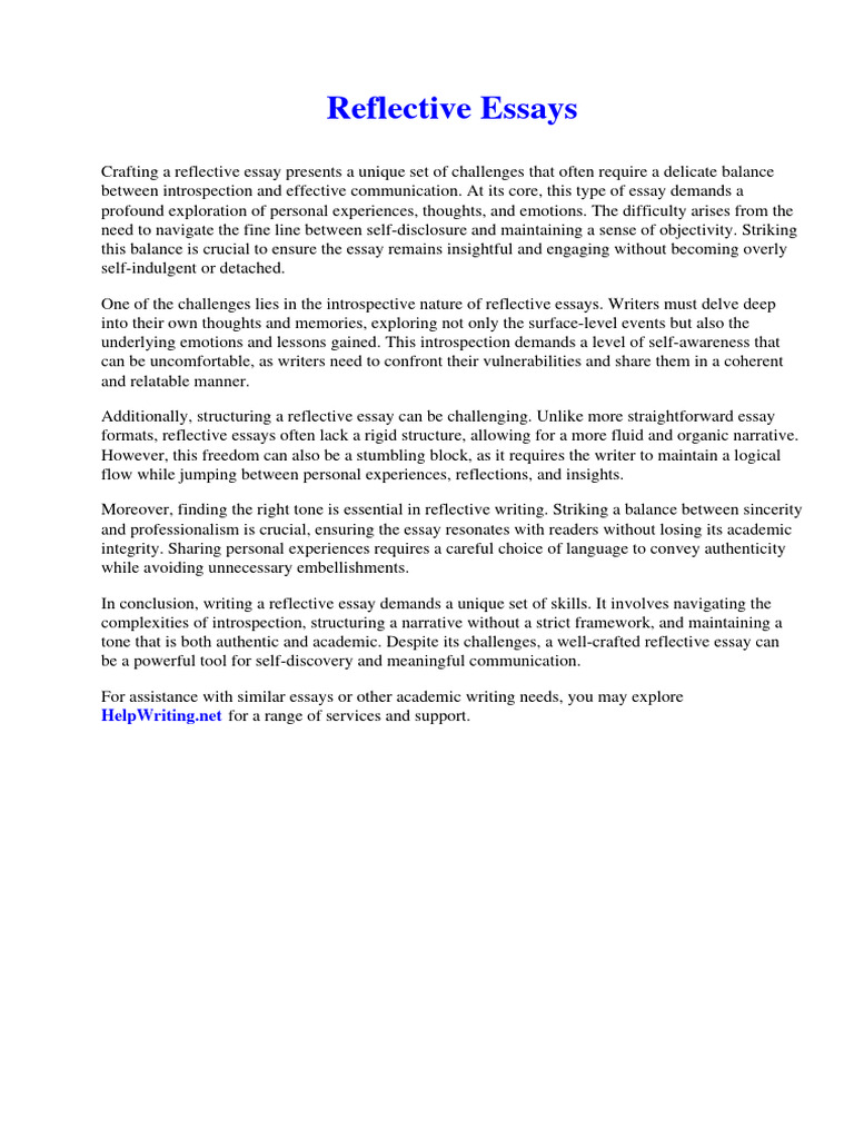 Reflective Essays | PDF | Huckleberry Finn | Essays