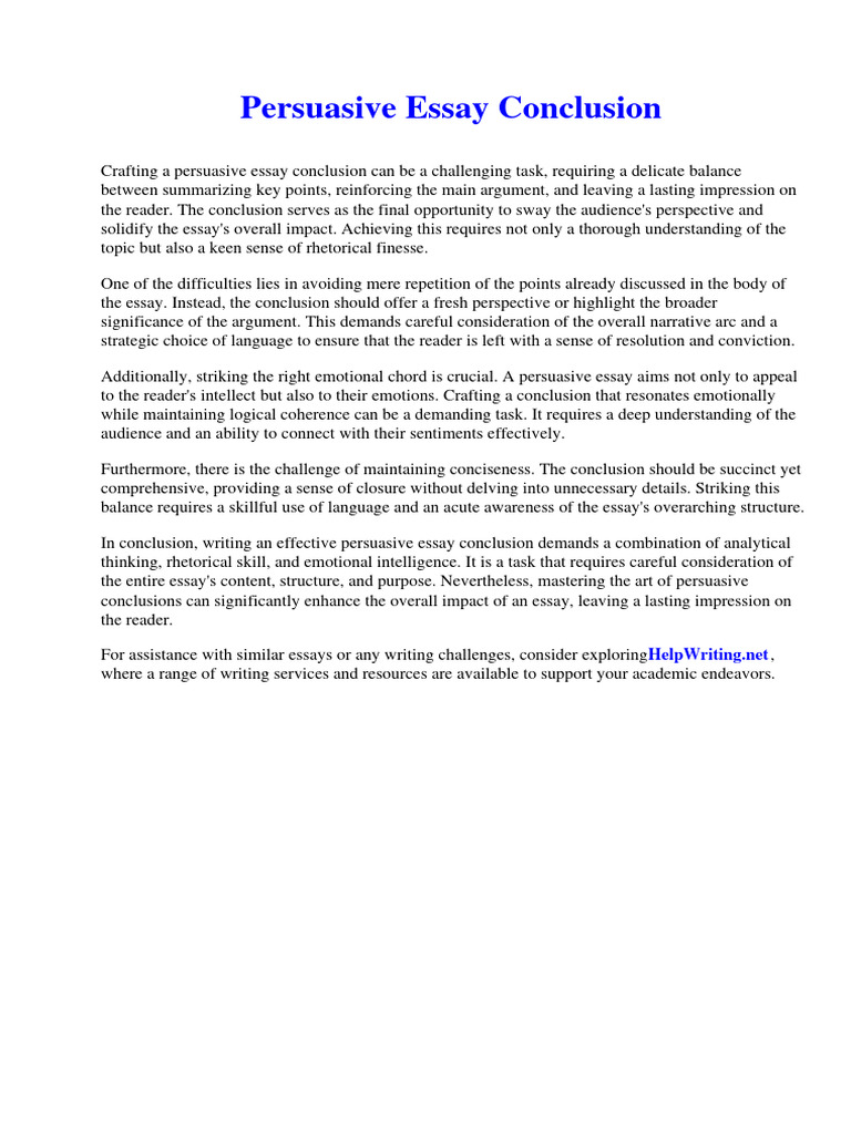 Persuasive Essay Conclusion | PDF | Essays | Rhetoric