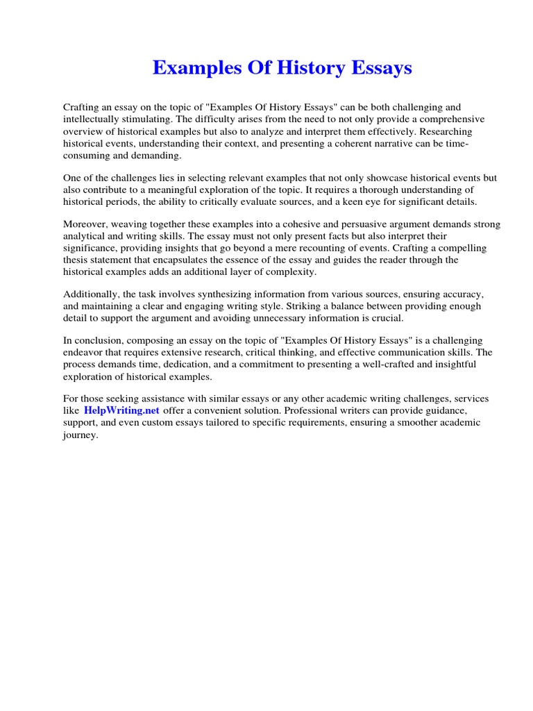 Examples of History Essays | Download Free PDF | Biodegradation | Polymers