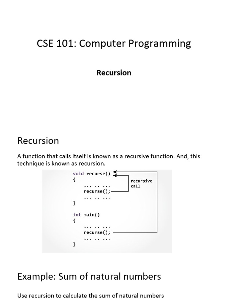 CSE 101: Understanding Recursion | PDF