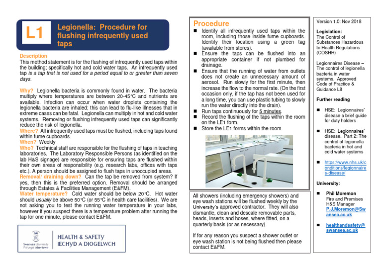 Legionella Tap Flushing Guide | PDF