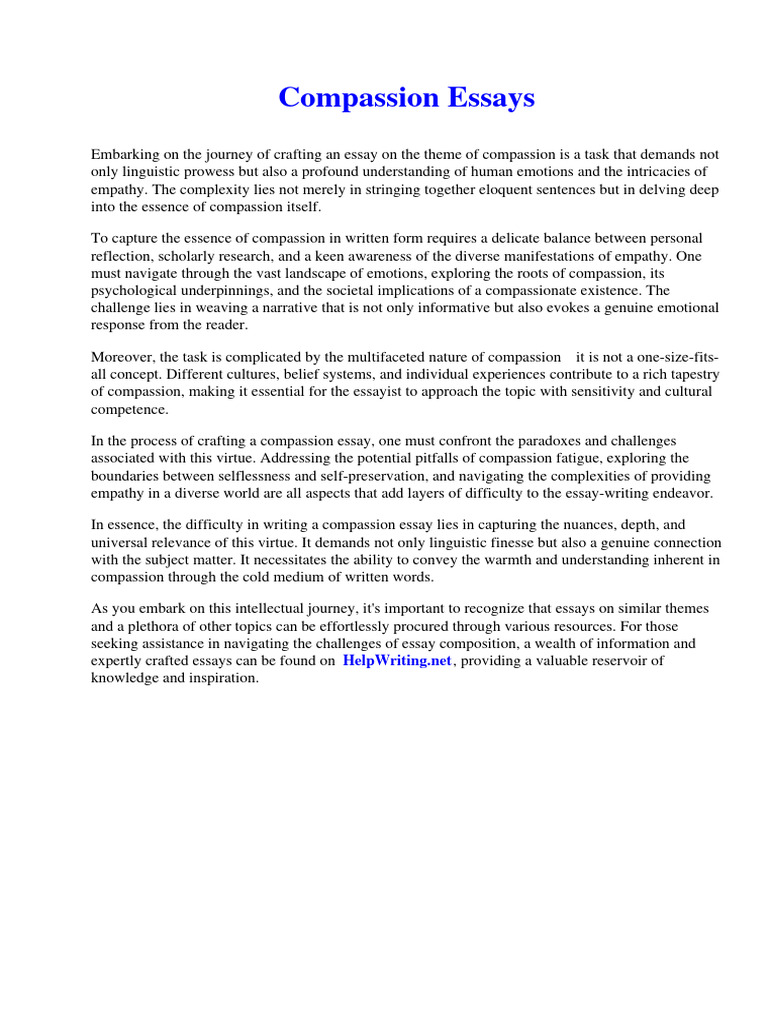 Compassion Essays | PDF