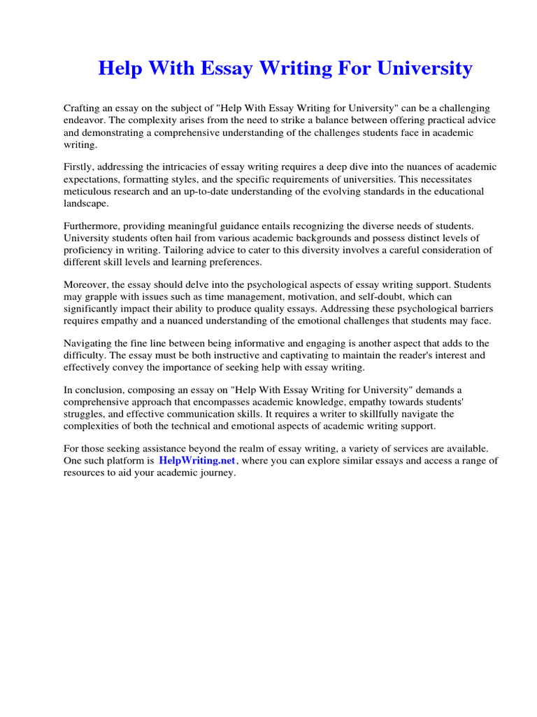 Help With Essay Writing For University | PDF | Political Corruption ...