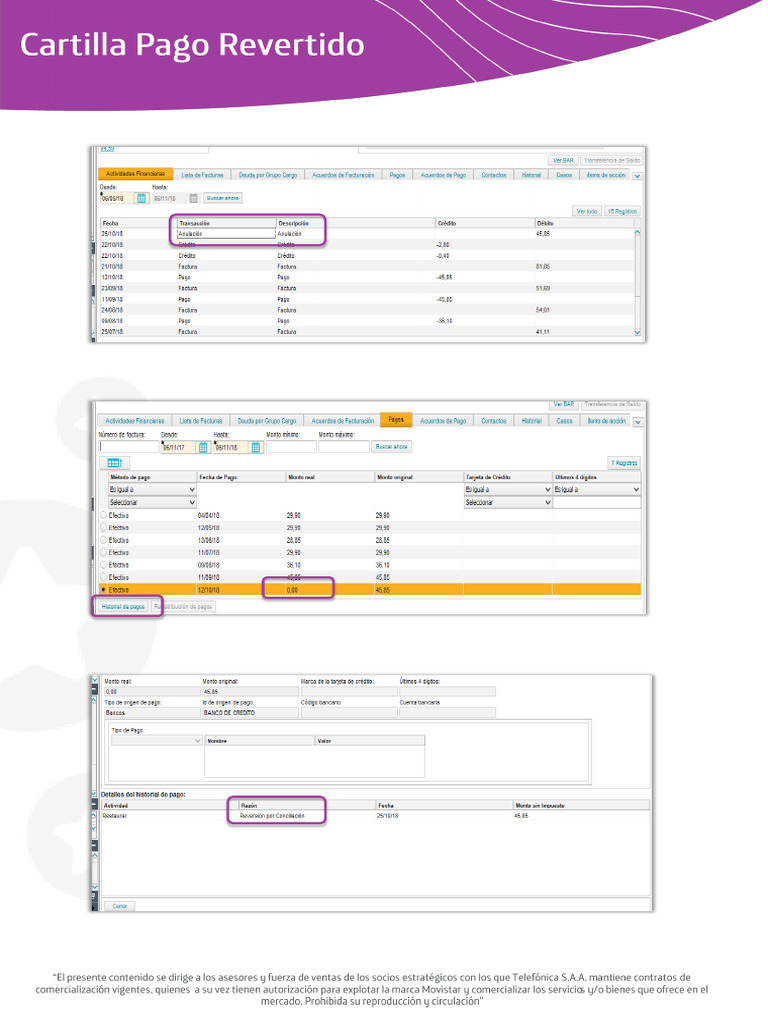 Cartilla de Pago Revertido | PDF