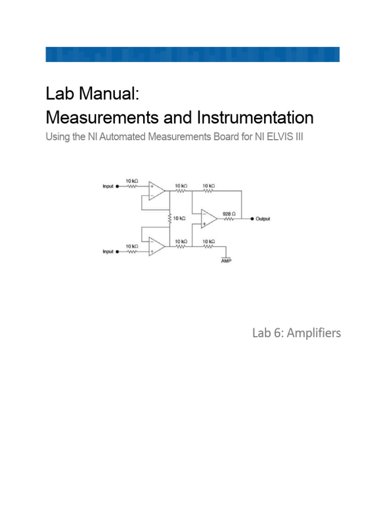 Lab 6 - Amplifiers | PDF | Amplifier | Operational Amplifier