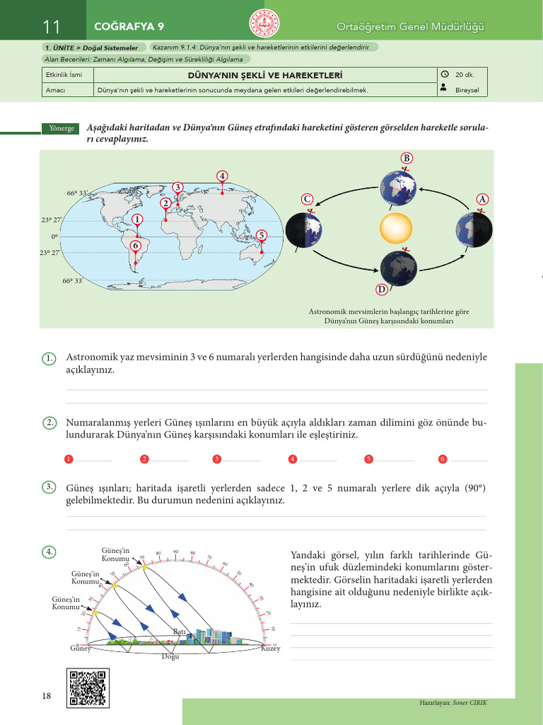 Dunyanin Sekli Ve Hareketleri Etkinlik I | PDF