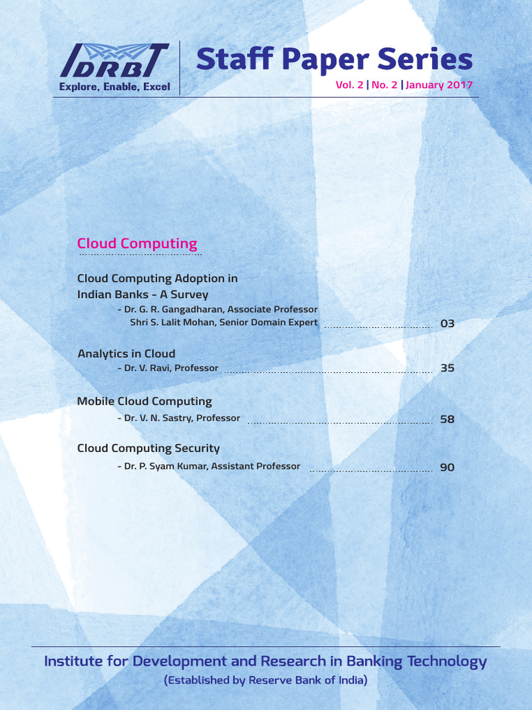 IDRBT Staffpaper Cloudcomputing | PDF | Cloud Computing | Analytics