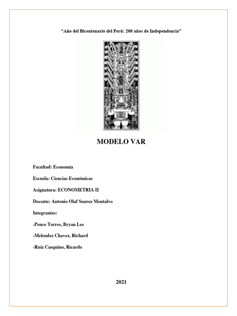 Modelo VAR en Econometría Peruana | PDF | Modelo autorregresivo ...