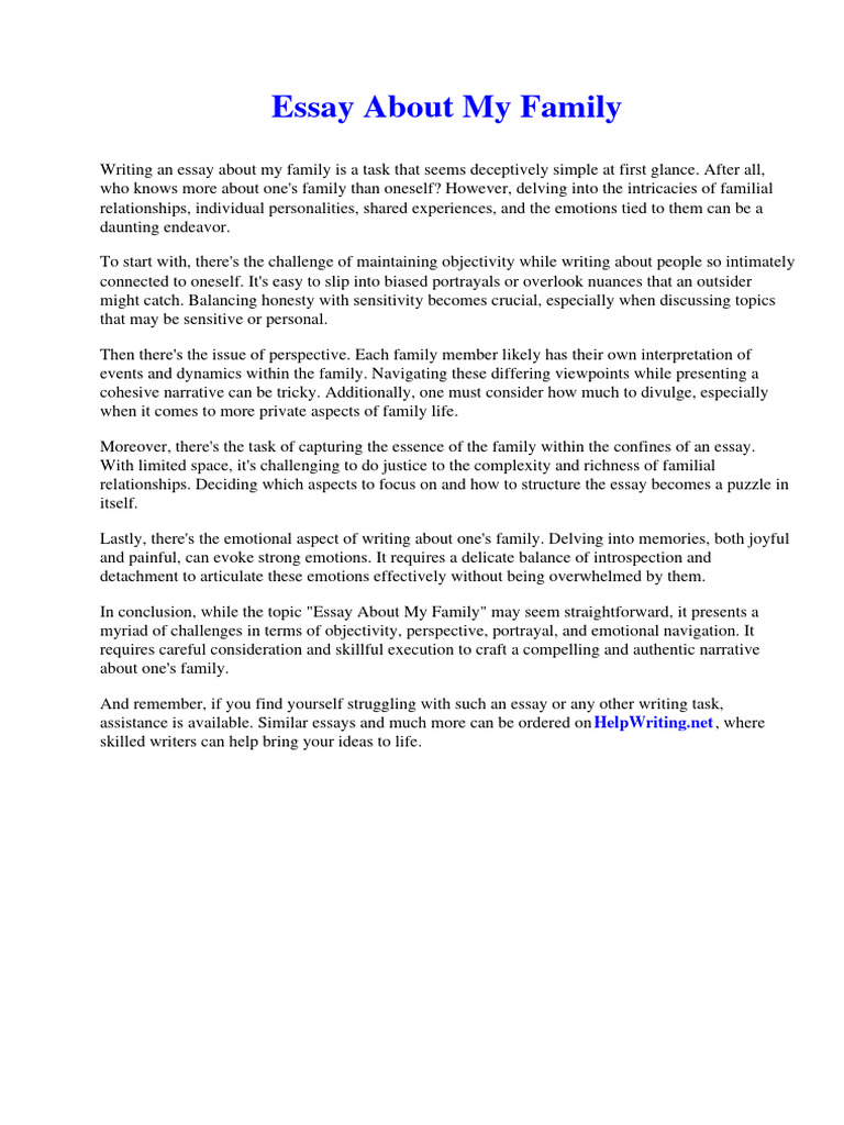 Essay About My Family | PDF | Birth Control | Condom