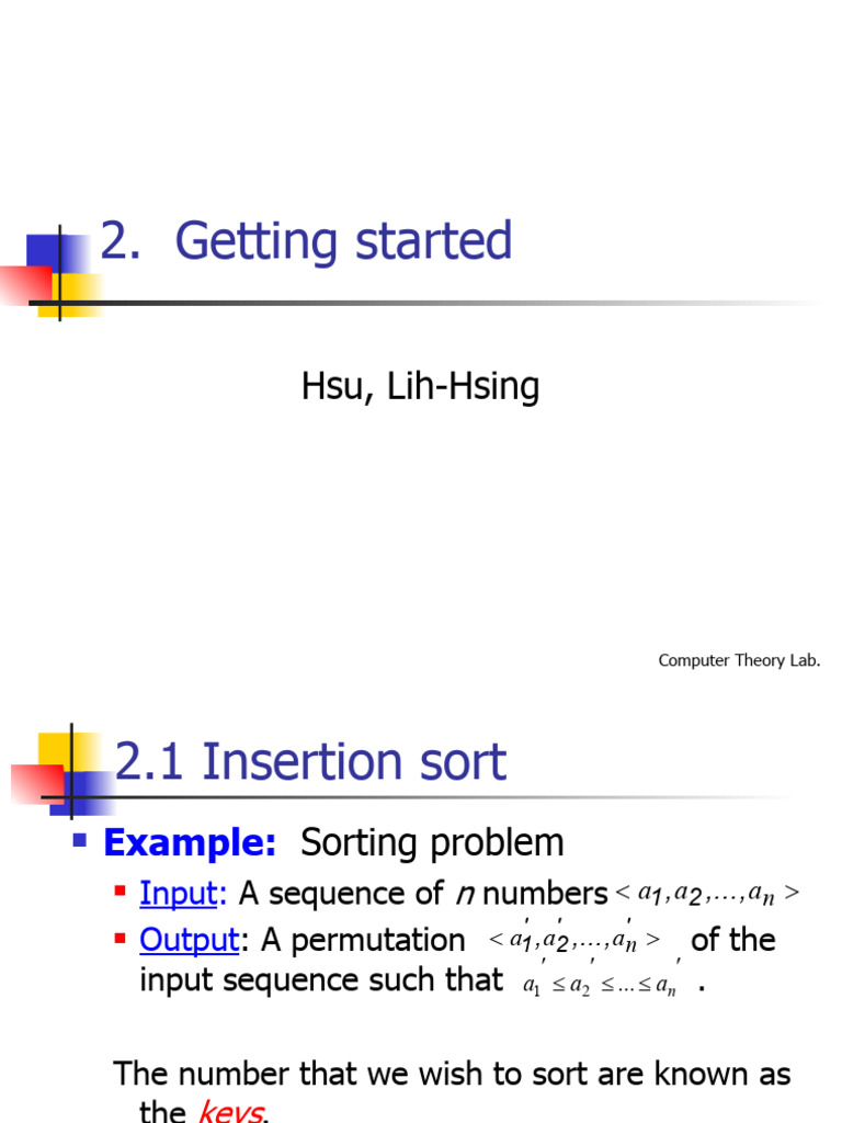01 - Insertion & Merge Sort | PDF | Computer Science | Computing