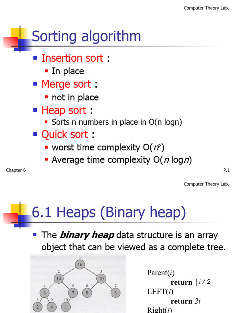 06 Heapsort Pdf Algorithms And Data Structures Computer Programming 5590
