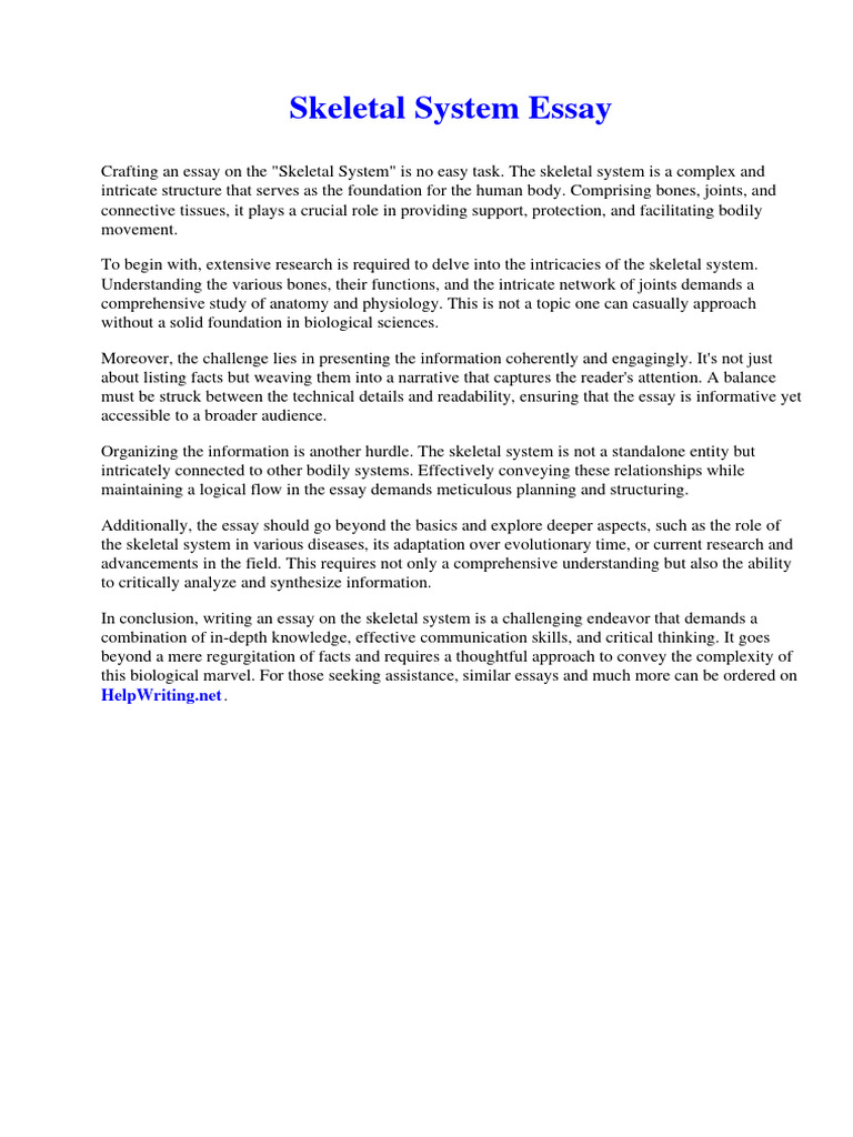 Skeletal System Essay | PDF | Walt Whitman