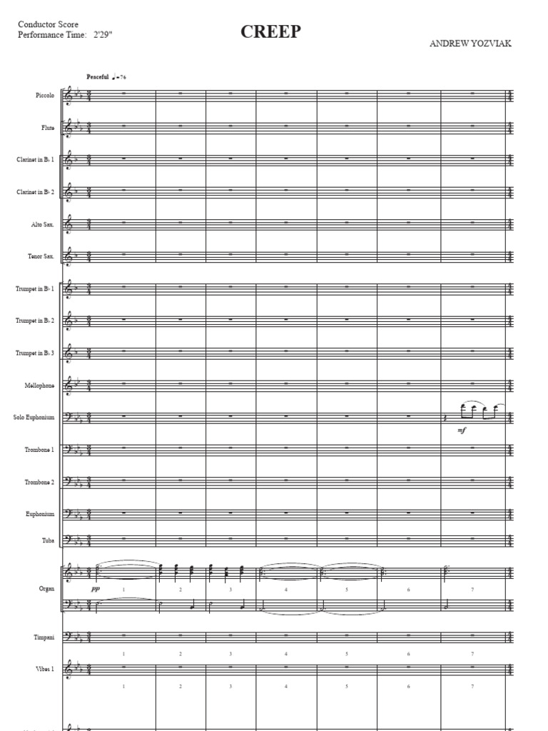 Creep - Score | PDF | Elementary Organology | Sound Production