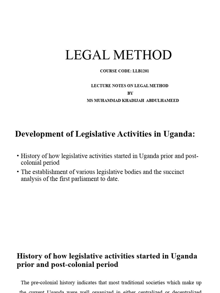 Legal Method Week 1 Notes | PDF | Governance | Government
