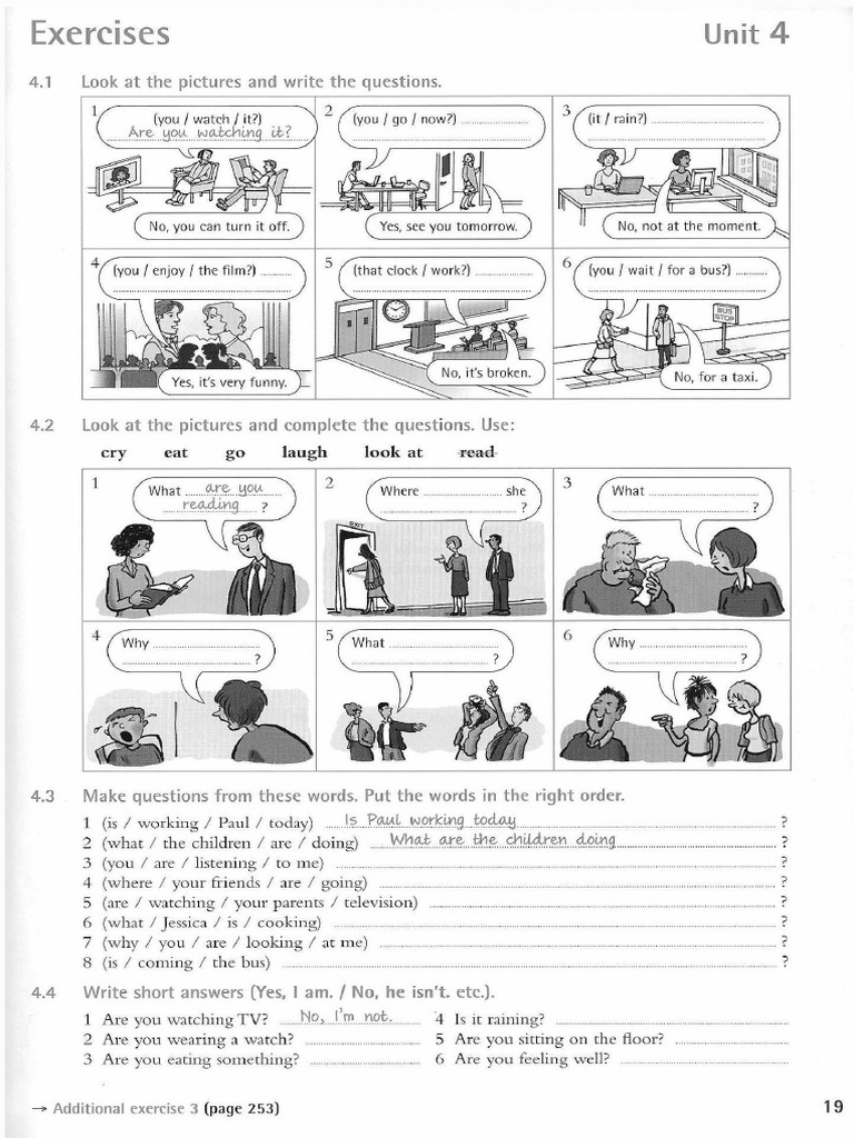 Unit 004 Present Continuous Questions | PDF