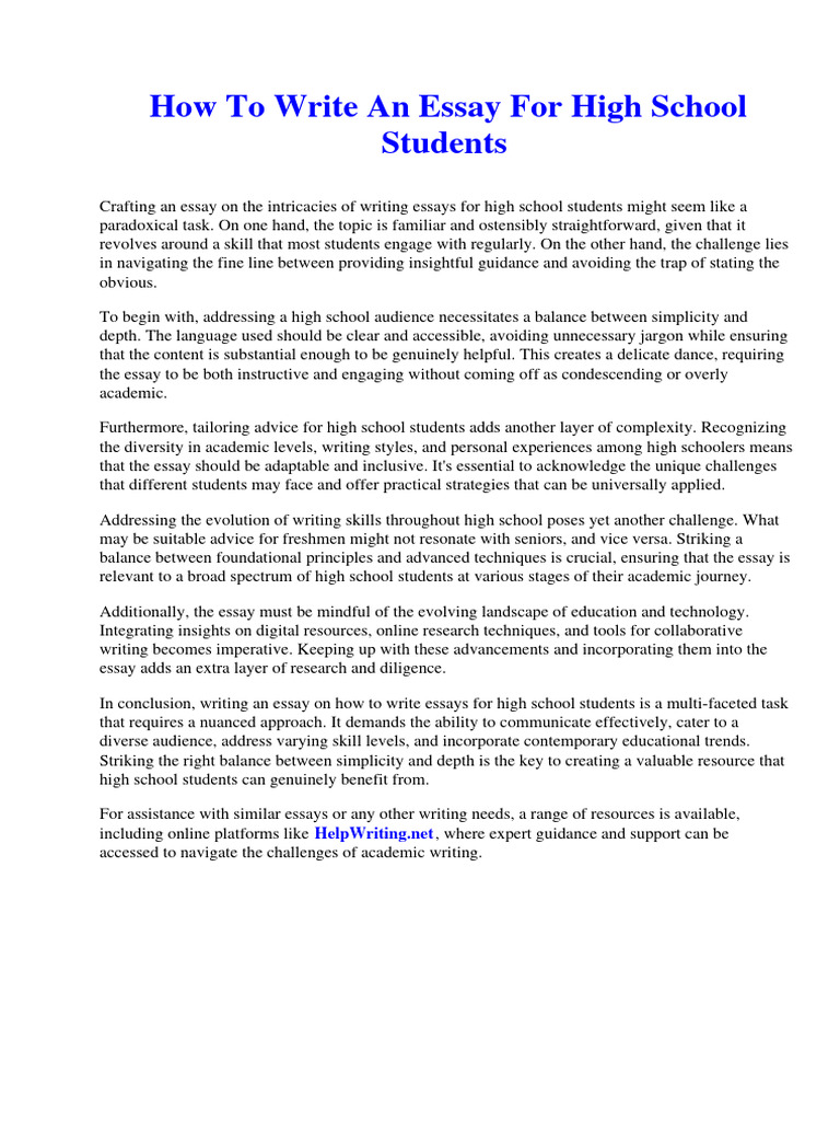 How To Write An Essay For High School Students | PDF | Aircraft | Aviation