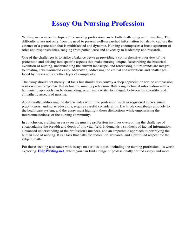 Understanding the Nursing Profession | PDF | Feeling | Nursing