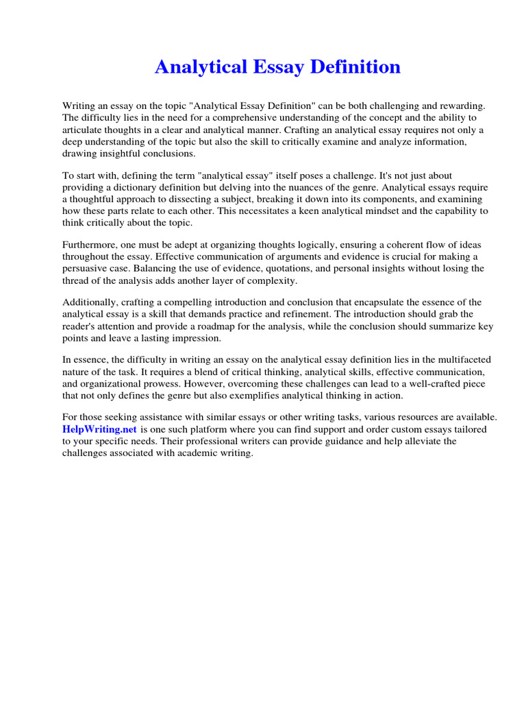 Analytical Essay Definition | PDF | Samuel Beckett | Essays