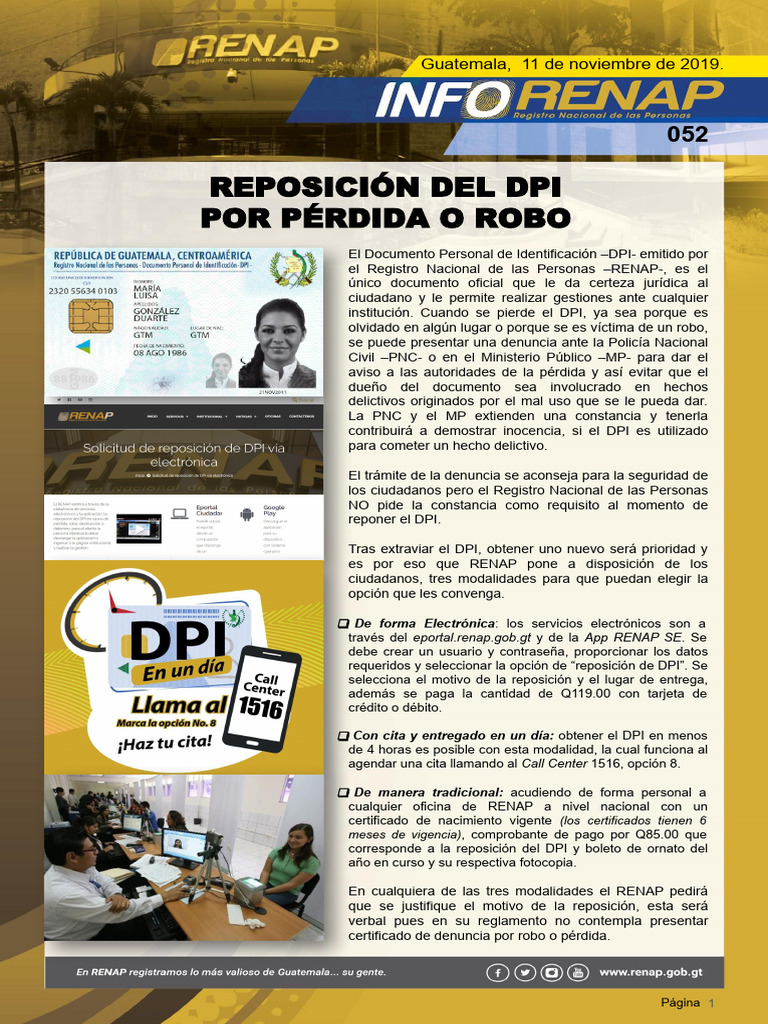 Boletín I Formativo de Reposición de Dpi | PDF | Tarjeta de crédito