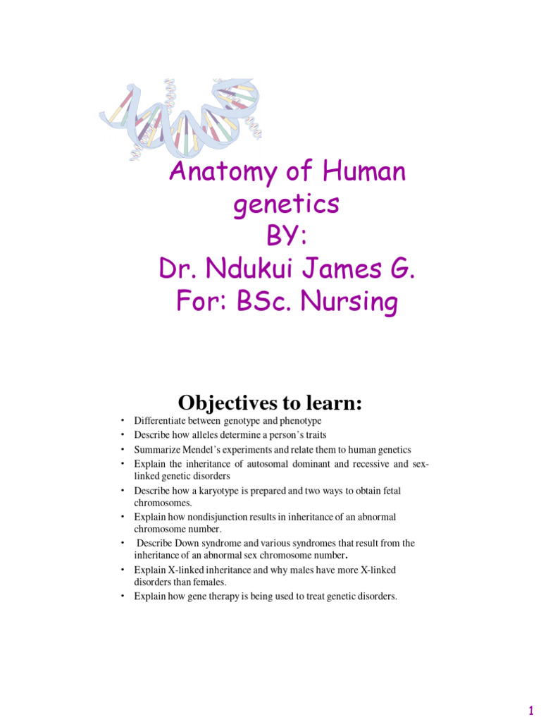 ANATOMY OF HUMAN GENETICS - Sept 2023 | PDF
