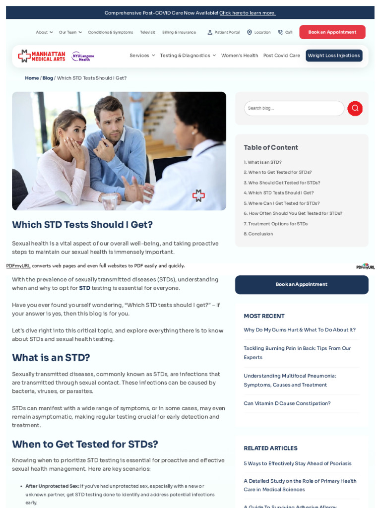 Which STD Tests Should I Get | PDF | Sexually Transmitted Infection ...