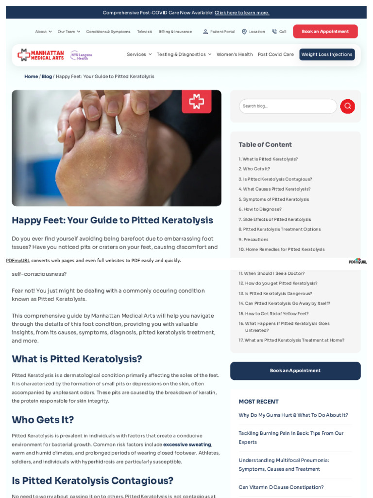 Pitted Keratolysis | PDF | Clinical Medicine | Medical Specialties