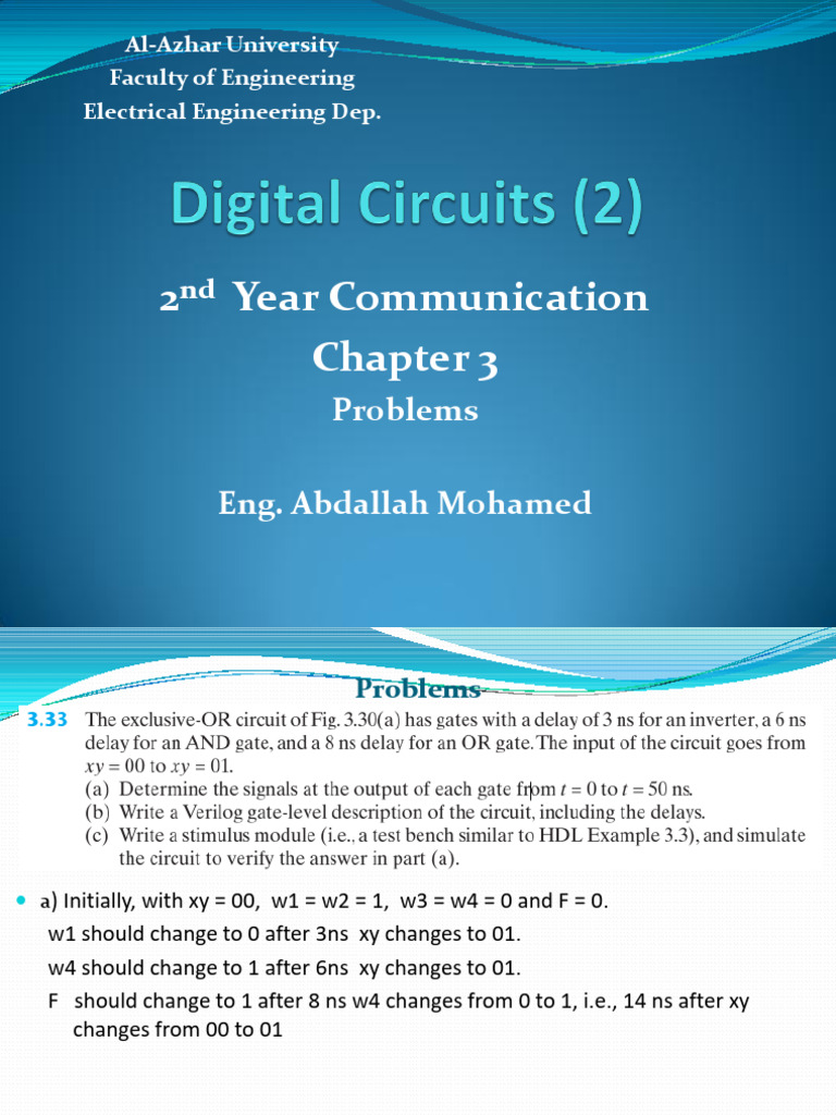 Digital Circuits (2) - CH - 3 - Problems Solution | Download Free PDF | Electricity | Electronic ...