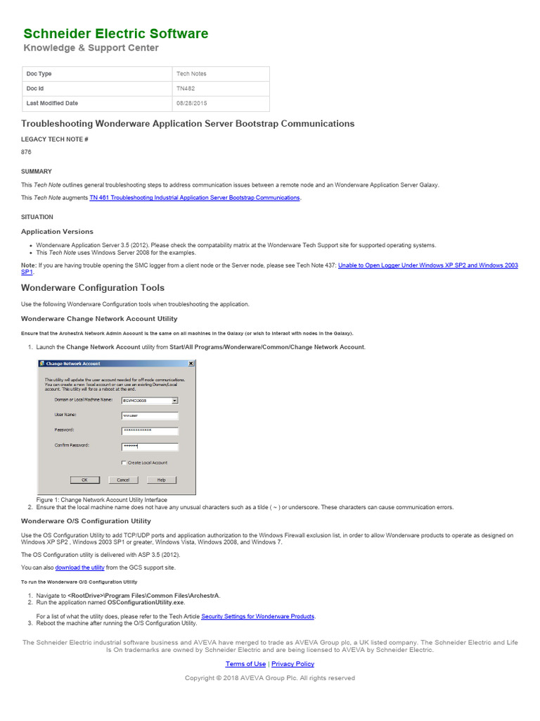 Troubleshooting Wonderware Application Server Bootstrap Communications | PDF | Microsoft Windows ...