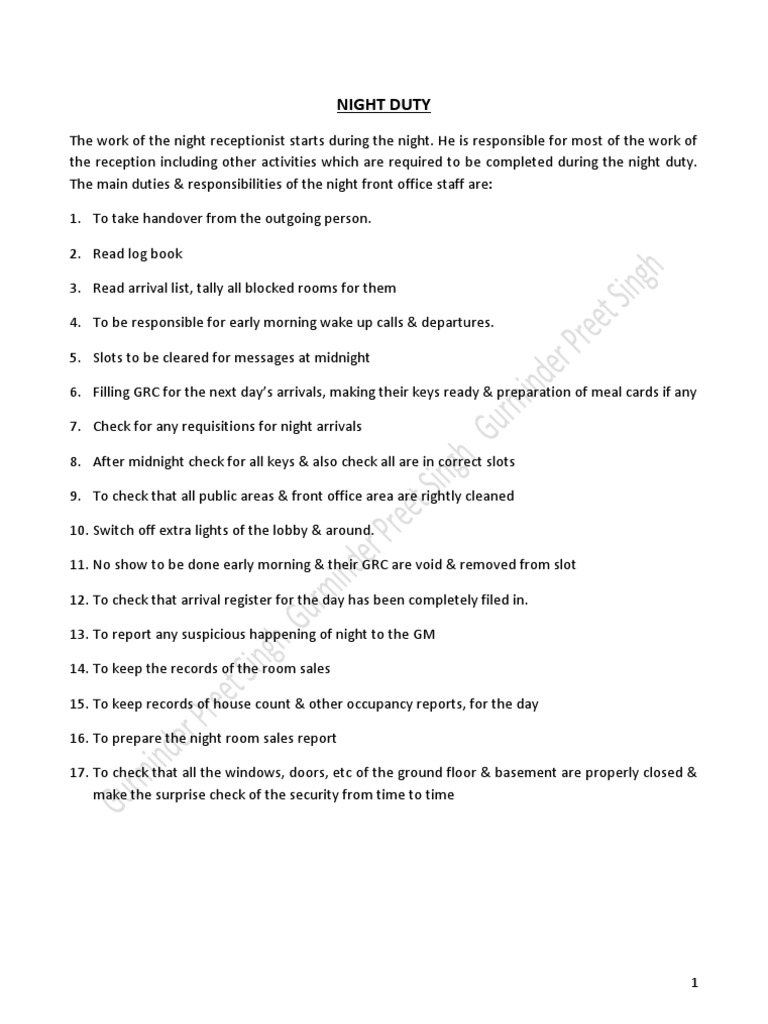 Night Audit Responsibilities and Reports | PDF | Cheque | Audit