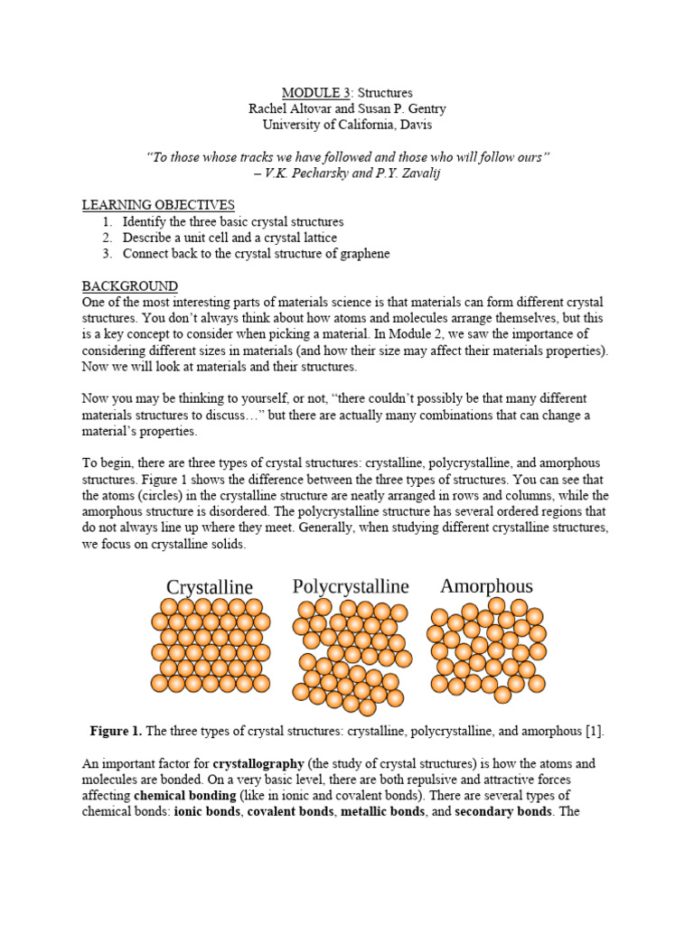 Module 3-Structures Final | PDF | Chemical Bond | Intermolecular Force