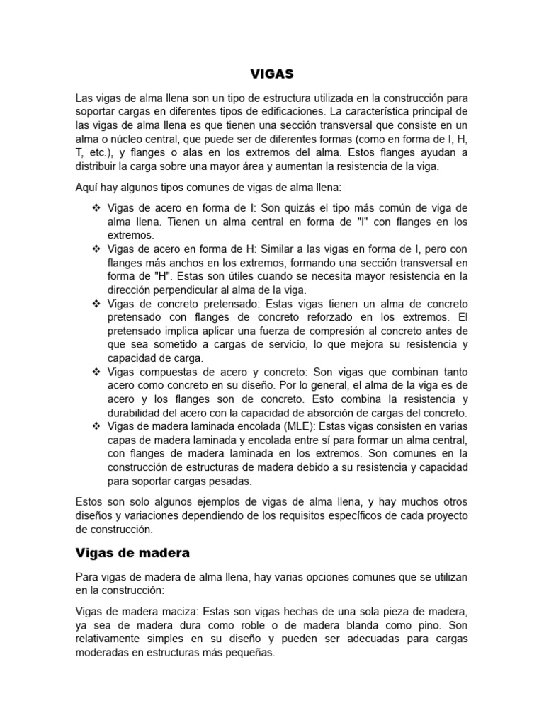VIGAS | PDF | Viga (Estructura) | Madera