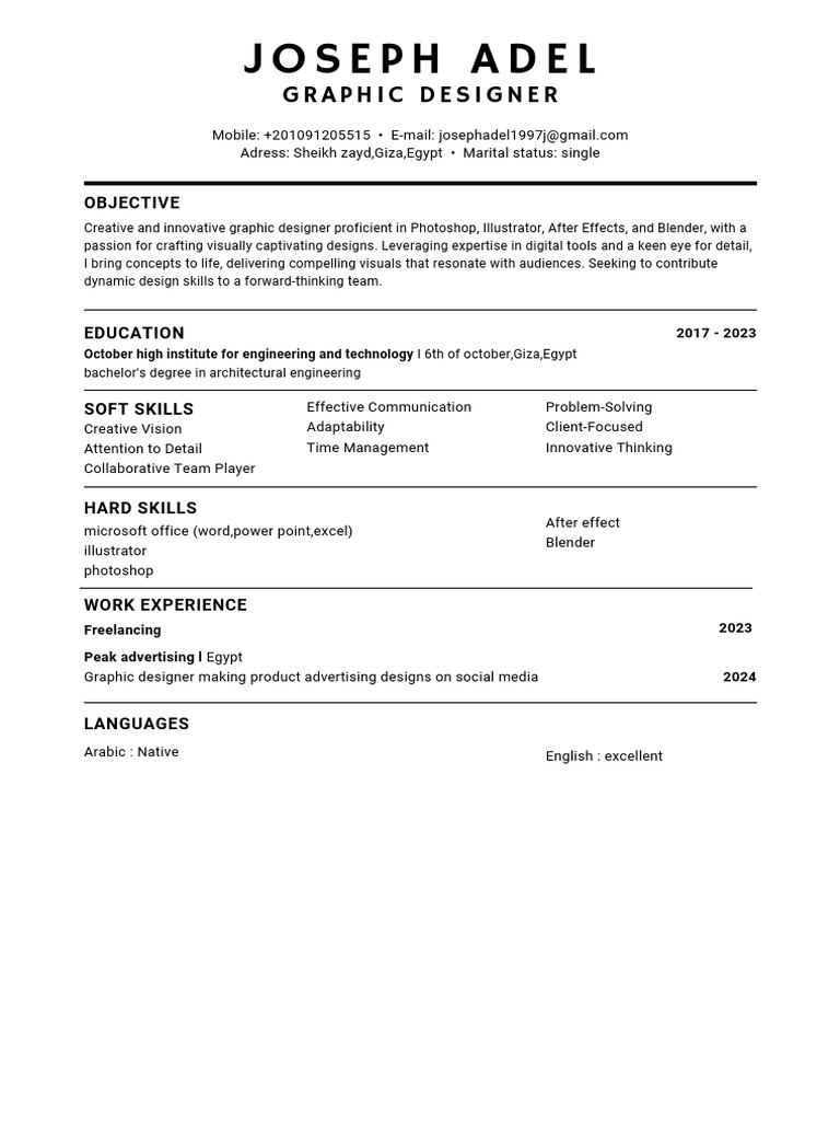 Joseph Adel | PDF | Graphic Design | Design