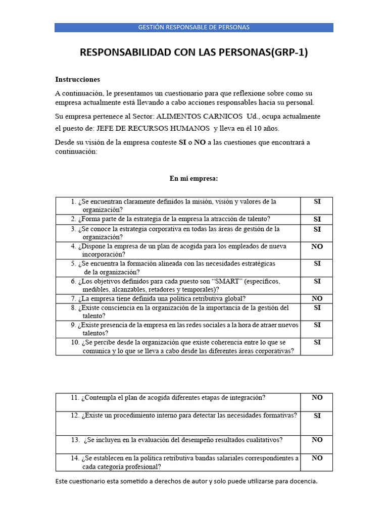 CUESTIONARIO RESPONSABILIDAD Con Las PERSONAS | Descargar gratis PDF ...
