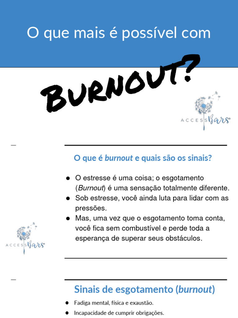 Prodam - Access BARS - Burnout | PDF | Burnout ocupacional | Estresse ...