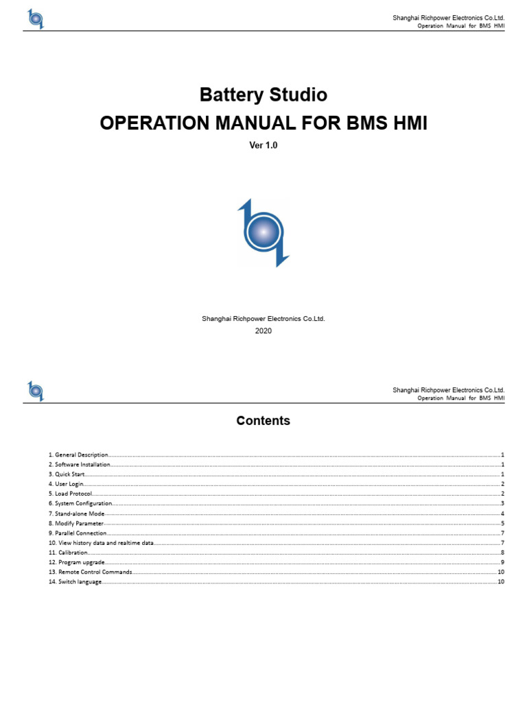 BatteryStutio - BMS Software Instructions | PDF | User Interface | Menu ...