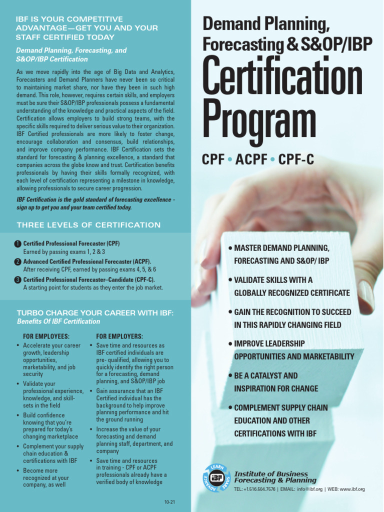IBF Certification Program | PDF | Forecasting | Analytics